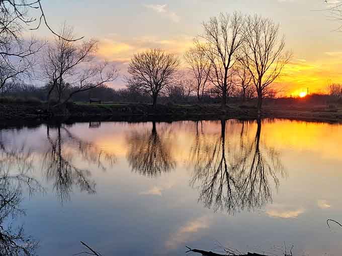 Sunsets here don't just happen, they perform. The water doubles the show, completely free of charge.