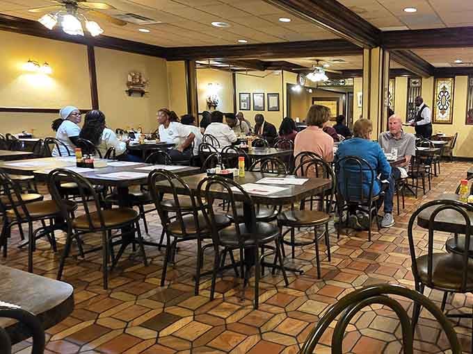 Warm lighting, wooden chairs, and the gentle hum of happy people. This is what a dining room is supposed to feel like.