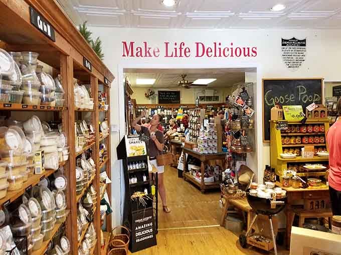 Step inside and the sign says it all: Make Life Delicious. Challenge accepted, immediately.