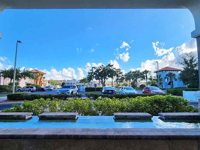 Downtown Oldsmar's fountain plaza proves small-town charm doesn't need to shout to make an impression worth remembering.