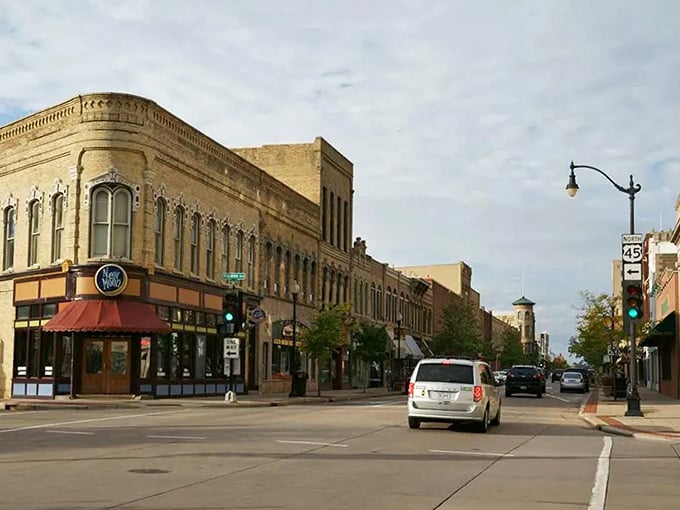 Main Street Oshkosh, where the buildings have more character than most cities three times its size.