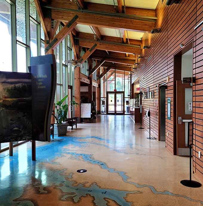 That's not a painting on the floor. That's the Chesapeake Bay watershed, and yes, you're standing on it.