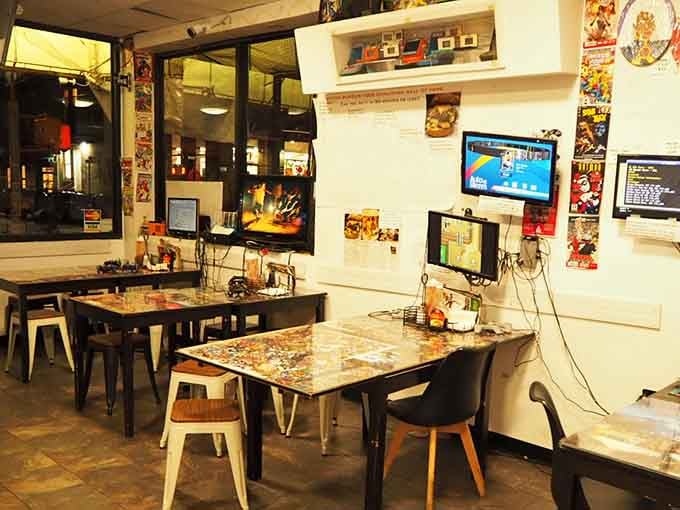 Gaming stations at every table mean you can finally live your childhood dream of eating and playing simultaneously.