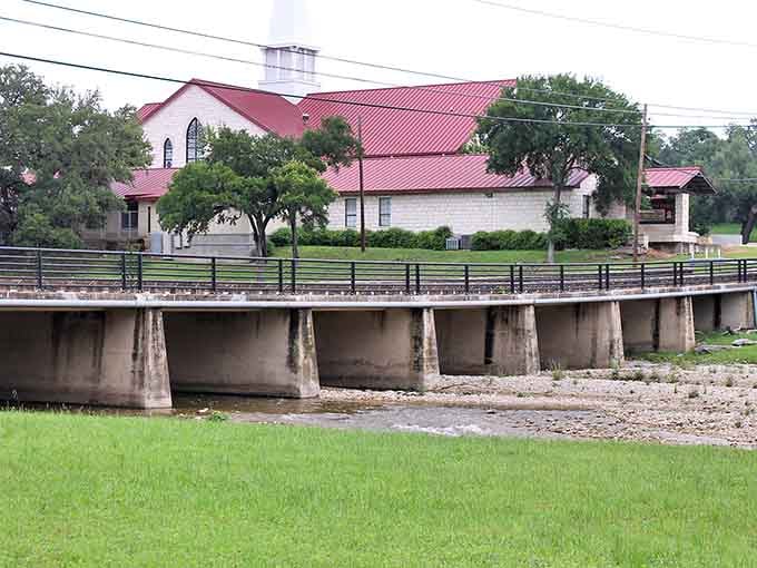 That little bridge over Salado Creek frames a view so peaceful it almost feels illegal to rush past.