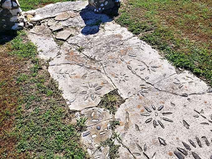 These hand-carved walkway patterns prove that even the ground you walk on deserved serious artistic attention here.