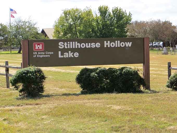 The U.S. Army Corps of Engineers sign greets you like an old friend who knows all the best secrets.