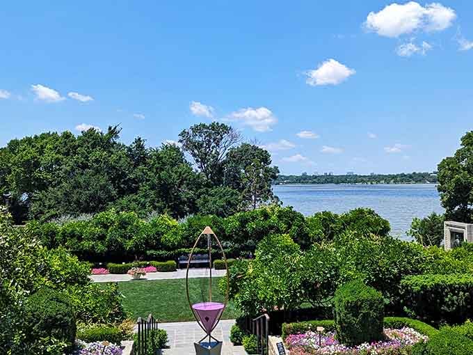 White Rock Lake framed by sculpted gardens proves Dallas has been hiding serious beauty this whole time.
