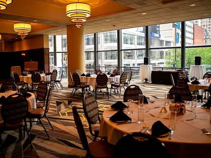 Round tables, white linens, and a room full of people who have no idea what's coming next.