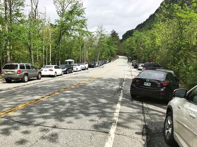 When everyone parks and gets out to stare, you know the mountains are doing something right.