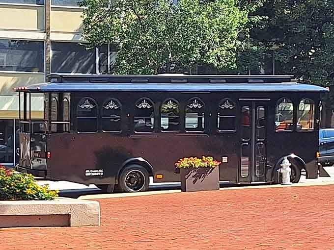 Sleek, dark, and impossibly charming, this trolley turns heads on every block it rolls through in downtown Atlanta.