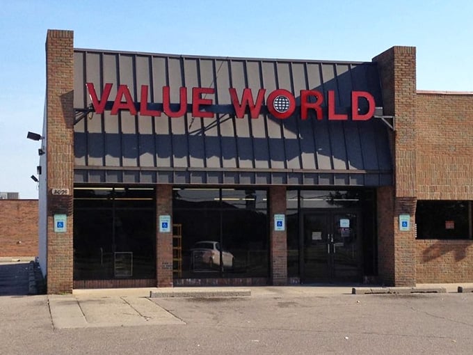 That bold red sign isn't just a store name, it's practically a promise that something good is waiting inside.