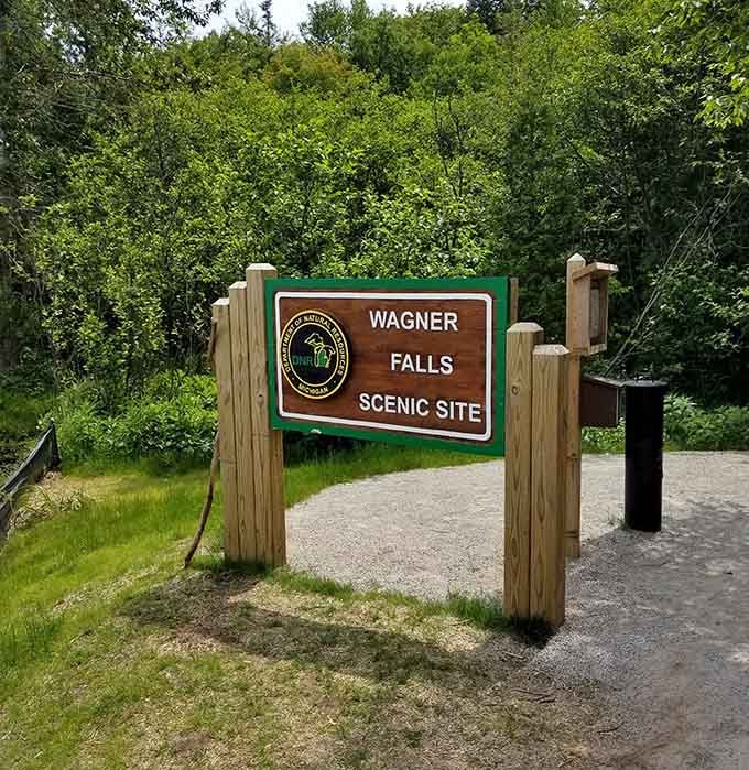 The official Michigan DNR sign marks the start of something truly special just steps away.