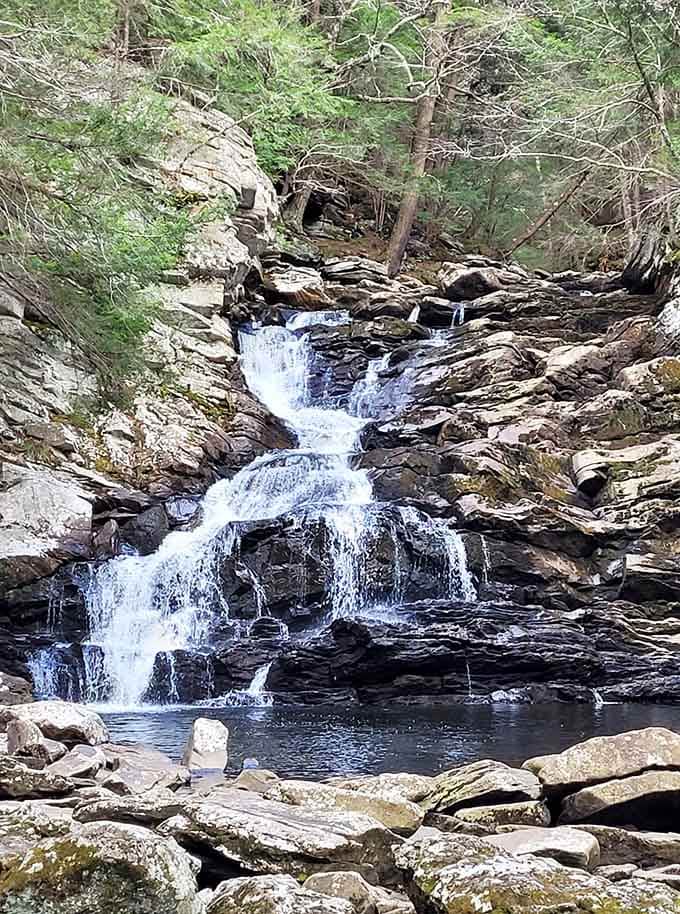Multiple tiers of cascading water create a symphony that no streaming service can match.