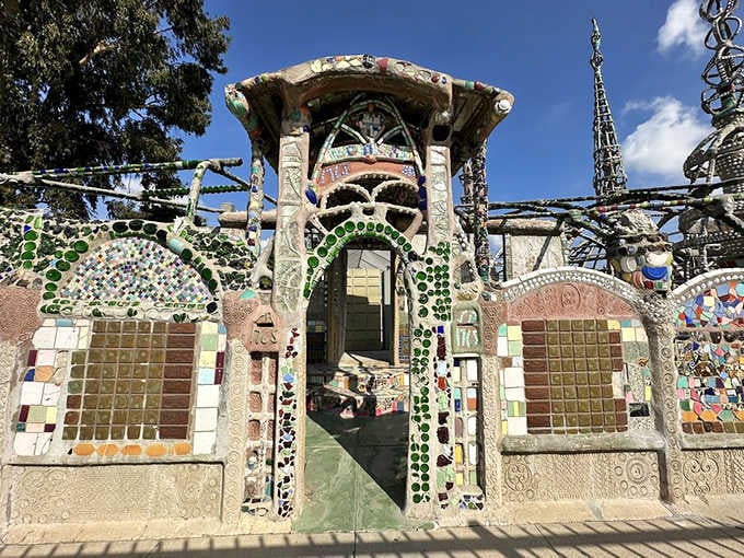 This mosaic-covered entrance isn't just a doorway. It's an invitation to step into something you won't find anywhere else on Earth.