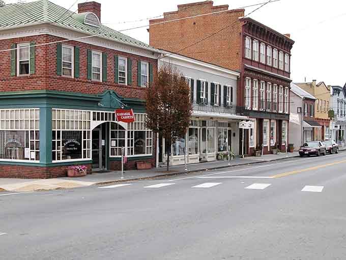 Berryville's corner shops and green-trimmed storefront feel like a Main Street that Norman Rockwell would have painted on his best day.