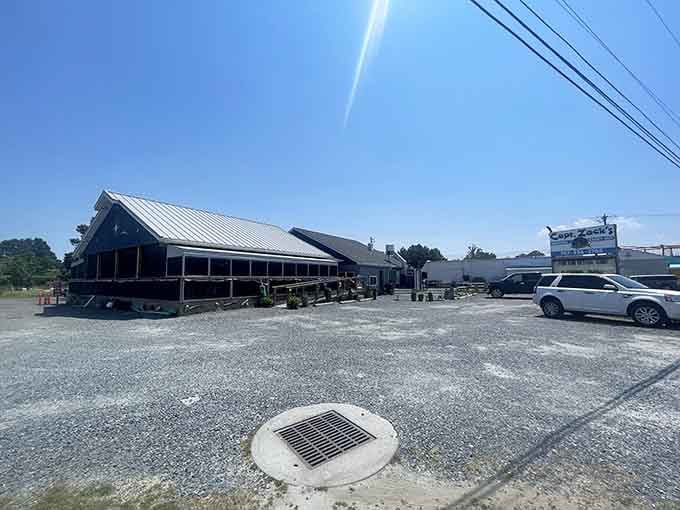 Under a blazing Chincoteague sky, Captain Zack's open porch beckons like a salty, sun-drenched promise of great things ahead.