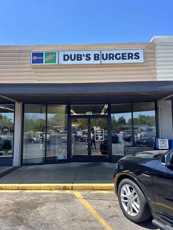 That bold "OPEN" sign and bright blue sky make Dub's Burgers look like the answer to a question you didn't know you had.