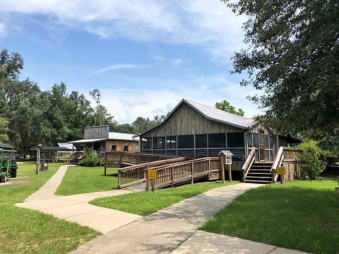 That windmill isn't just decorative &mdash; this working farm's weathered wooden buildings tell Florida's honest, hardworking agricultural story better than any textbook.