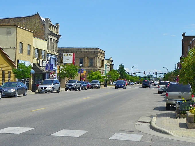 International Falls' main street has that rare small-town confidence, like it knows exactly who it is.