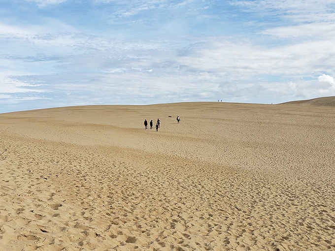 Three tiny figures climbing an enormous sand dune prove that North Carolina's coast has serious surprises waiting.