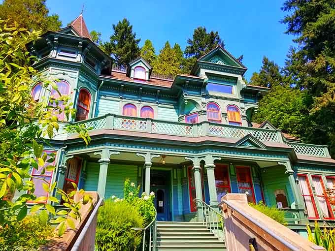 This storybook Victorian mansion perched on a Eugene hillside looks like it belongs in a Wes Anderson film.
