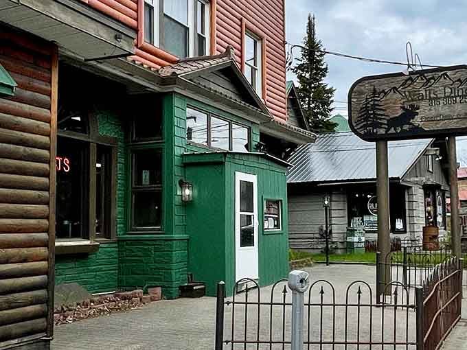 That green building and moose sign are the Adirondacks saying, "Yes, good food lives here, keep walking."