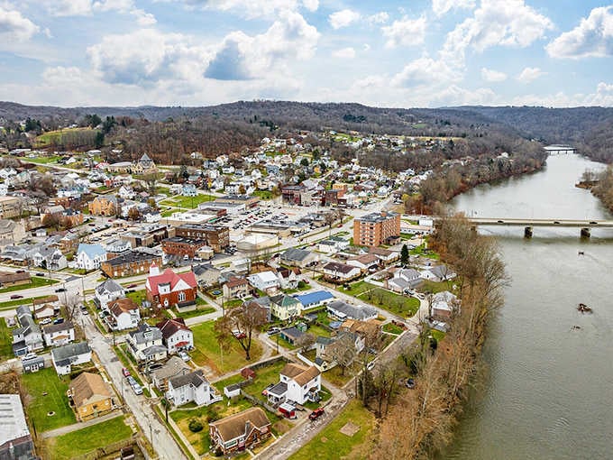 From above, this riverside town reveals its secrets: winding water, rolling hills, and neighborhoods worth exploring on foot.