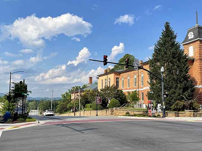 Those puffy clouds and historic courthouse prove that some towns were built in exactly the right spot.