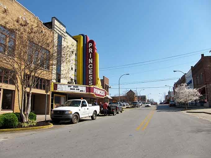 That vintage Princess Theatre marquee beckons like an old friend, surrounded by restaurants ready to steal your heart and appetite.