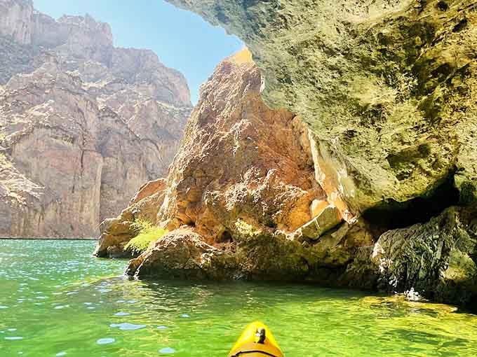 Paddling nose-first into Emerald Cave feels like finding a secret room nature forgot to lock.