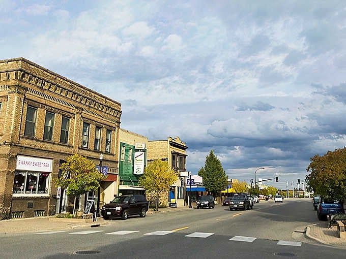 Dramatic clouds roll over downtown International Falls, where even the autumn sky puts on a show worth watching.