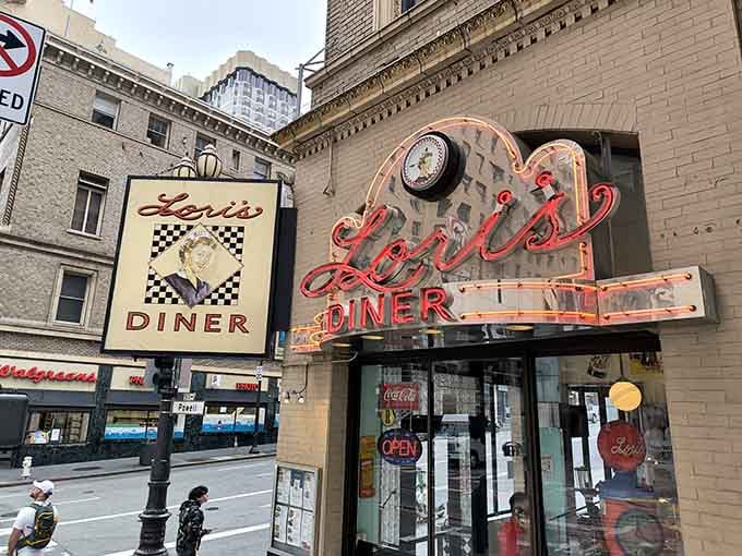 That glowing red neon sign perched above Lori's entrance burns bright like a beacon for anyone craving something genuinely satisfying.