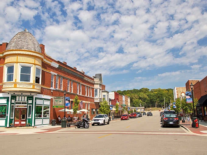 North Utica's main street wears its small-town pride like a badge, brick by beautiful brick.