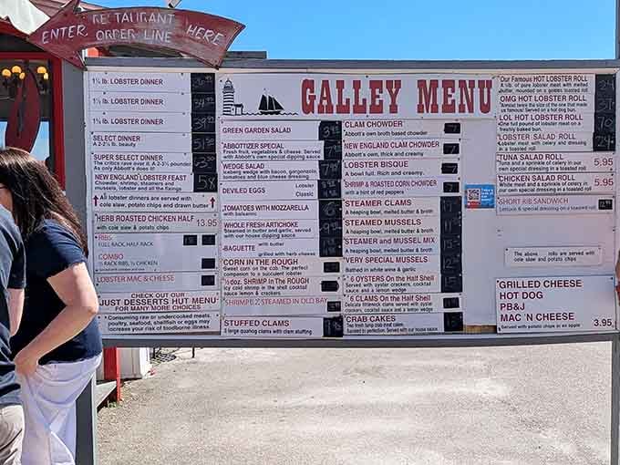 A menu board this packed with options is basically a love letter written entirely in seafood, and every word is worth reading.