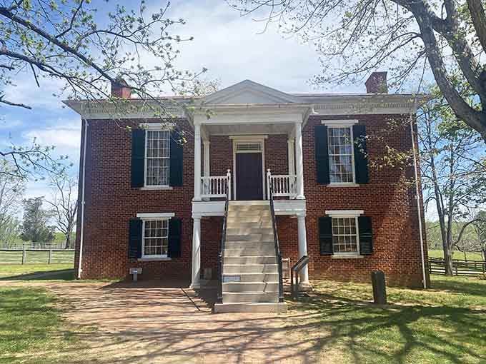 Stately black shutters and a welcoming front staircase give this courthouse a quiet authority that feels entirely earned.