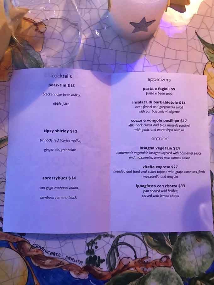 A menu that reads like a love letter to Italy, complete with a tipsy shirley and housemade lasagna.
