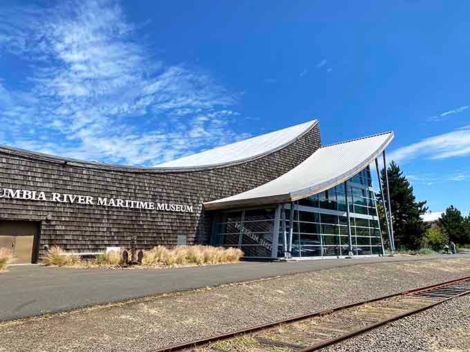 The Columbia River Maritime Museum's architecture mirrors the waves it celebrates, housing maritime history worth exploring thoroughly.