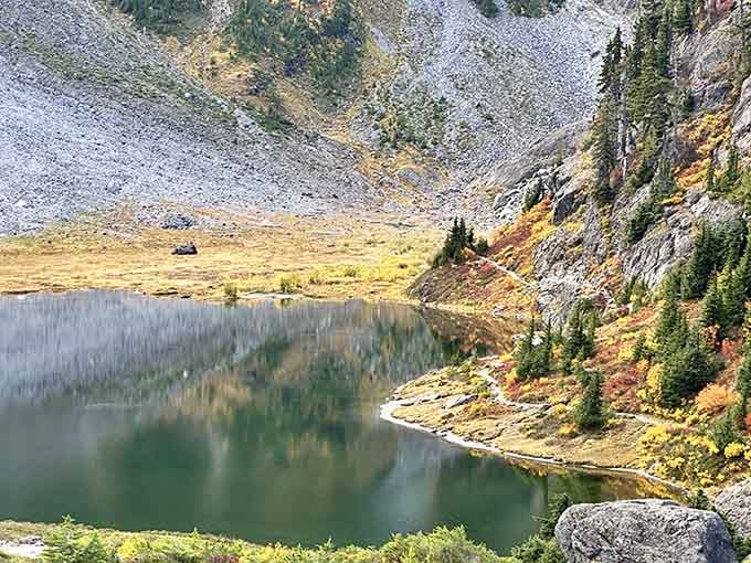 That mirror-still water isn't showing off. It just can't help reflecting every gorgeous peak around it.