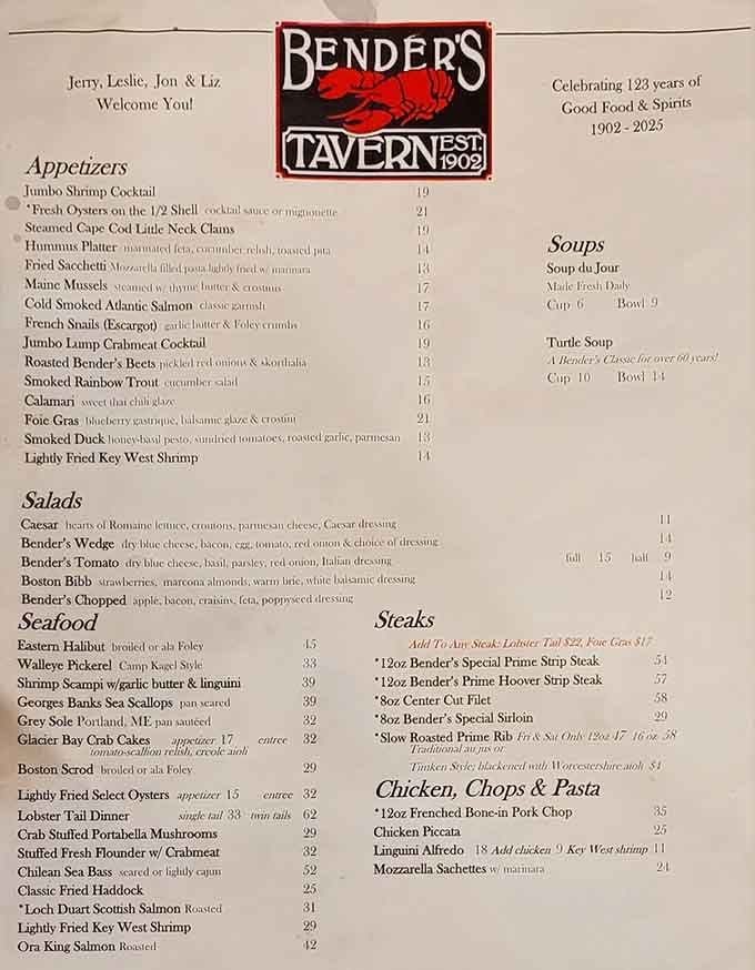 A menu this confident doesn't need flashy fonts. Just great food, listed plainly, delivering loudly.