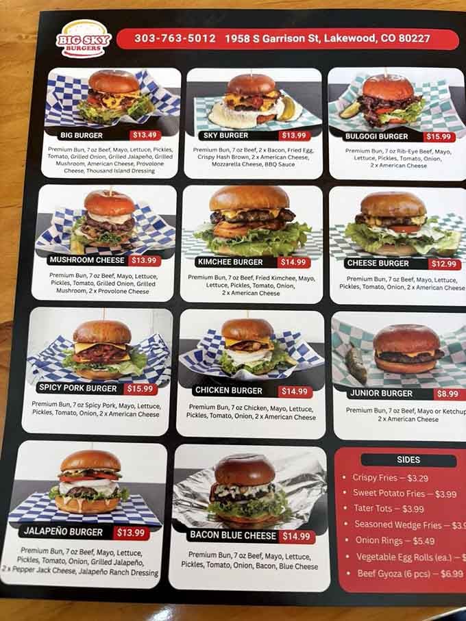 Ten burgers, five sides, and enough variety to make every return visit feel like a brand new adventure worth planning.