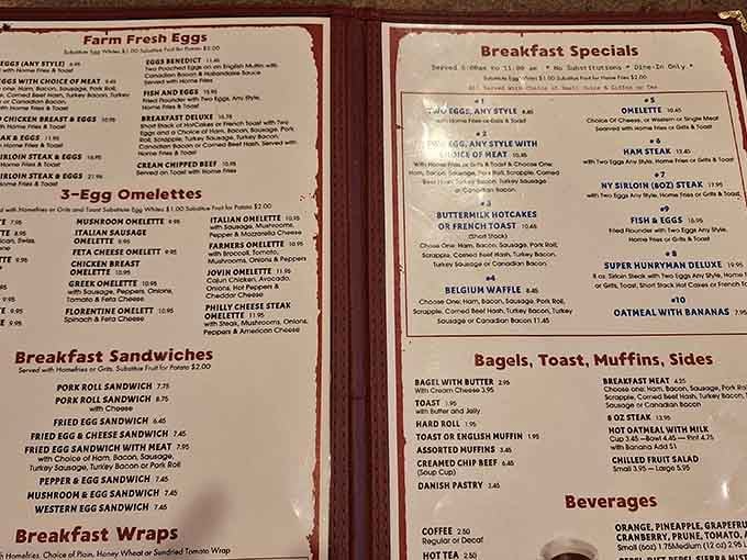 A menu this generous is basically a love letter written entirely in breakfast food.