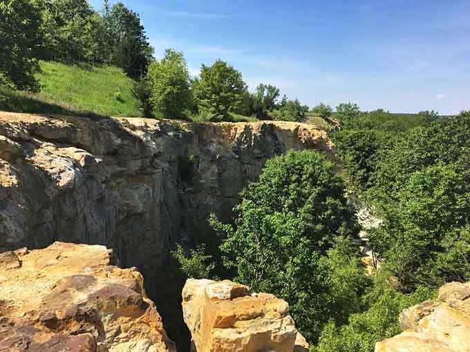 These sandstone cliffs have been standing here longer than anyone's been complaining about Chicago traffic—now that's impressive.