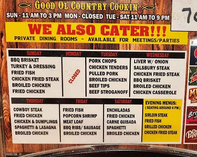 A menu that rotates daily means you've got a perfectly good reason to come back every single day.