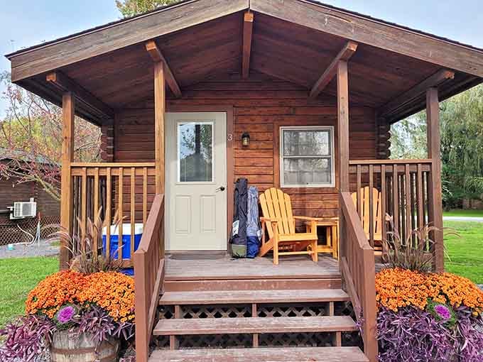 This cozy cabin offers all the camping charm with none of the "sleeping on rocks" experience.
