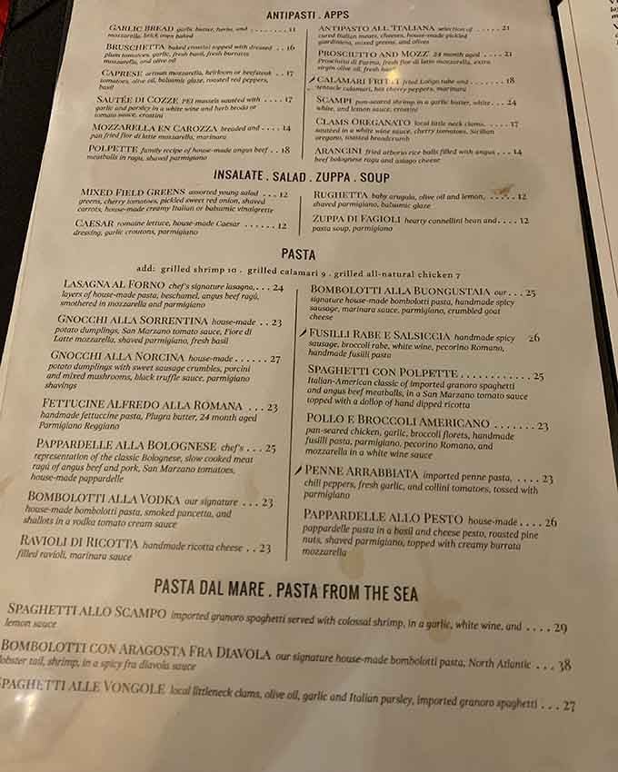 A menu this honest and this long deserves its own reading chair. Pull up a booth and take your time.