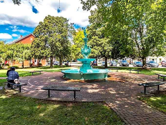 That turquoise fountain has been the town's gathering spot longer than most of us have been alive.