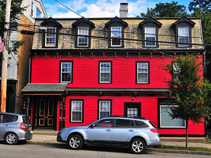 That bold red building on Main Street isn't shy about making an impression, and honestly, good for it.