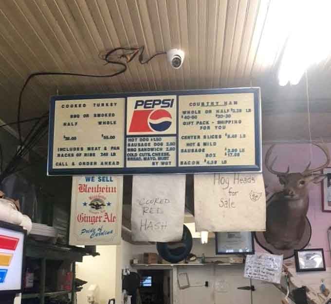 This old menu board has a Pepsi logo and more South Carolina soul than most restaurants combined.