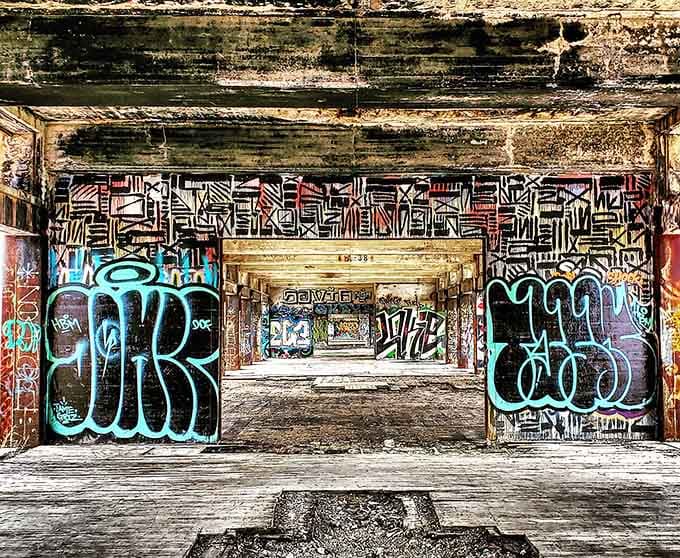 Step inside where freight once moved and artists now leave their mark on history's canvas.