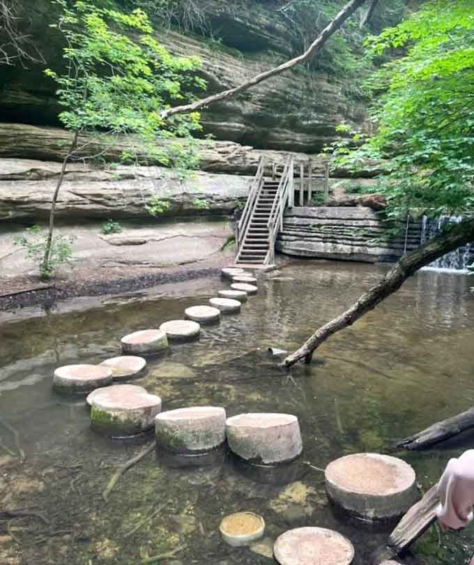 Hop across these stepping stones at Dells Canyon and suddenly you're eight years old again. No complaints.